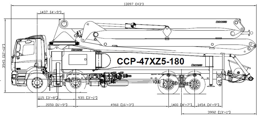 47‐Metre 5 Section ZR‐Fold Boom Pump CCP47XZ5‐180 - Concord Concrete ...